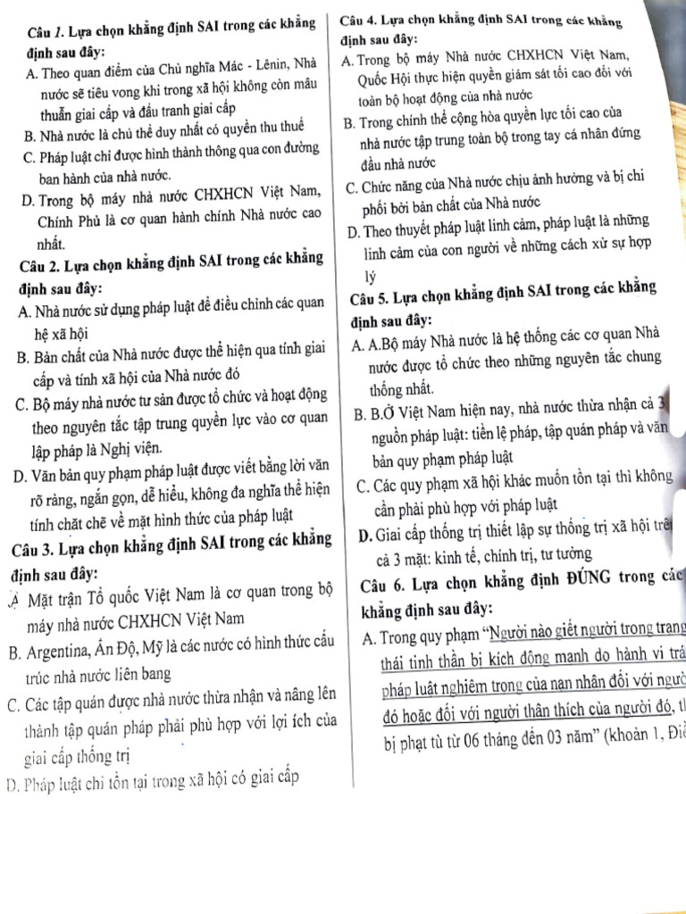 Bộ đề ktra 1 PLDC | PDF