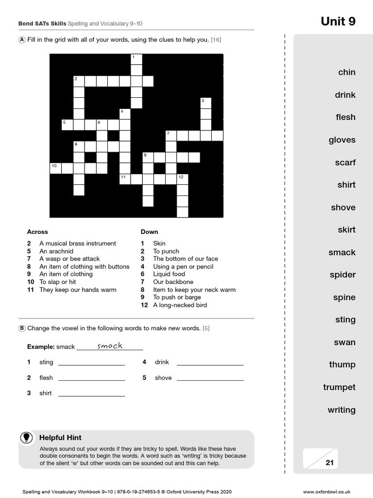 BondSATsSkills SpellingAndVocabulary9-10 Unit9 | PDF