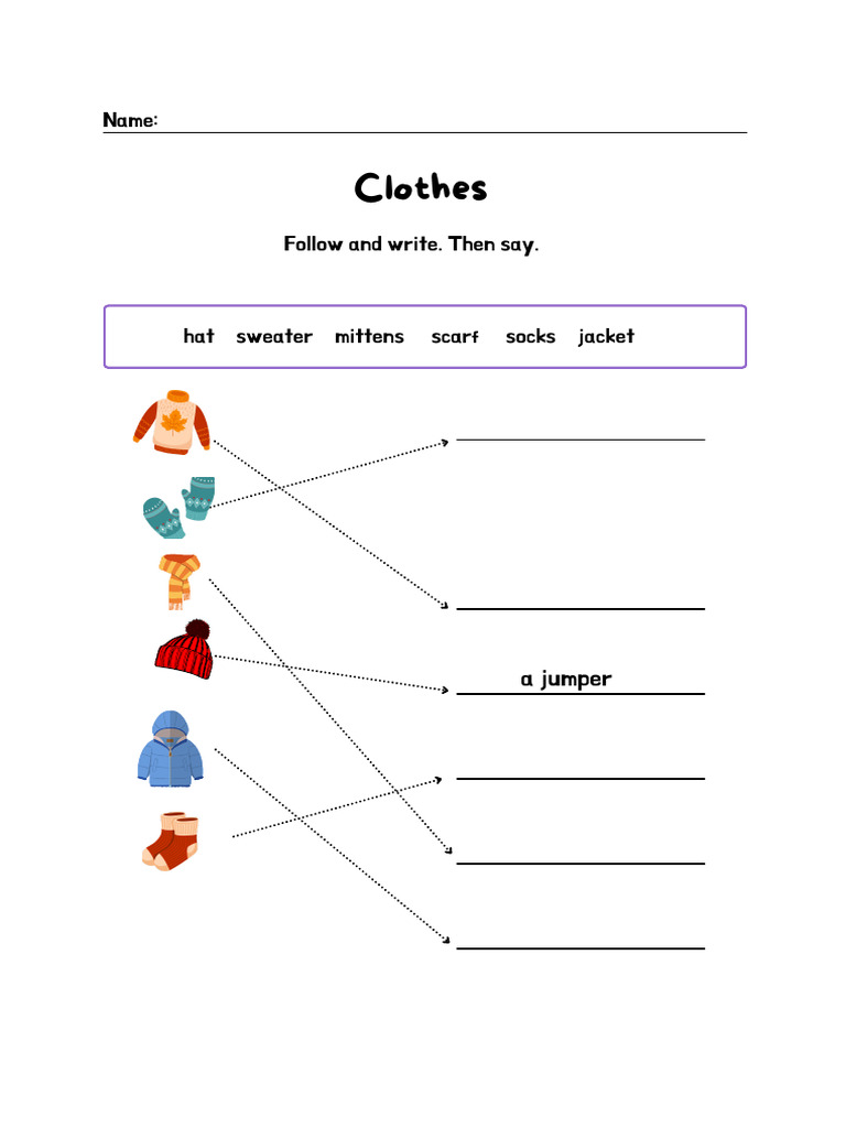 Clothes EFL Worksheet | PDF