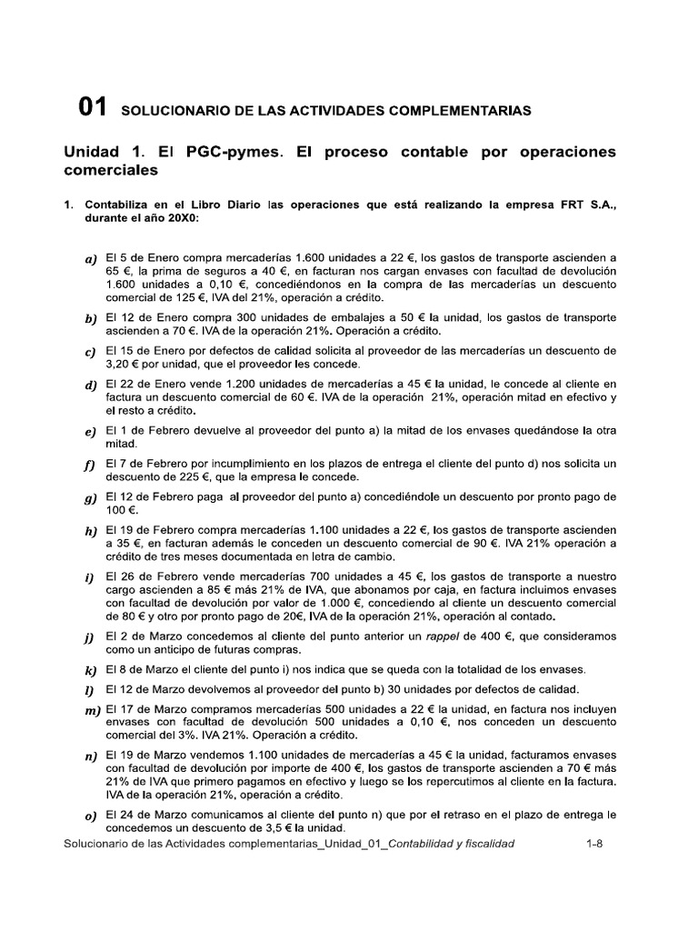 Solucionario Actividades Complementarias Ut1 | PDF