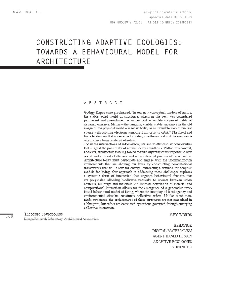 Towards A Behavioural Model For Architecture | PDF | Art