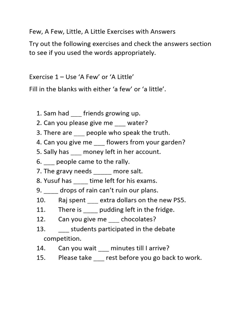 Few and Little | PDF