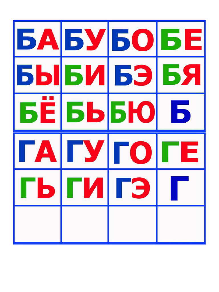 Slogovaya Tablitsa Dlya Pechati | PDF