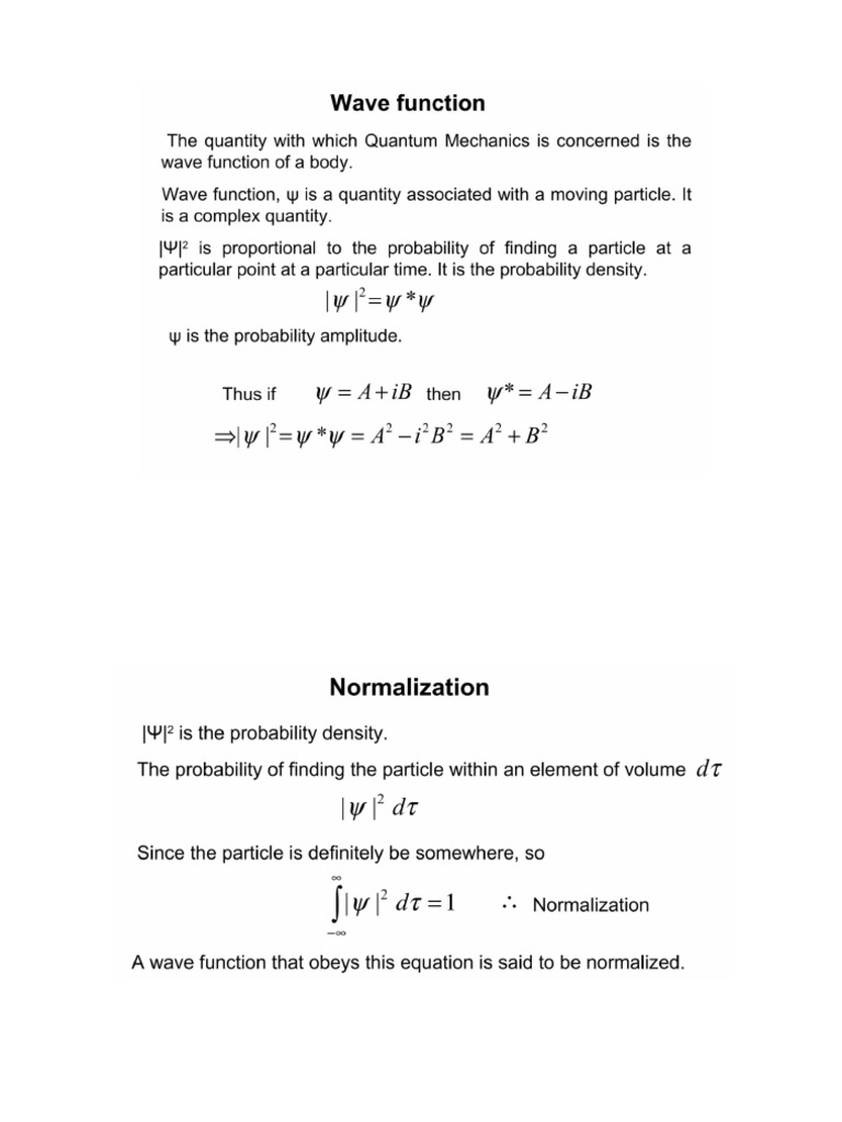Physics Engineering 1st Year Notes Quantum Mechamics Part 4 | PDF ...