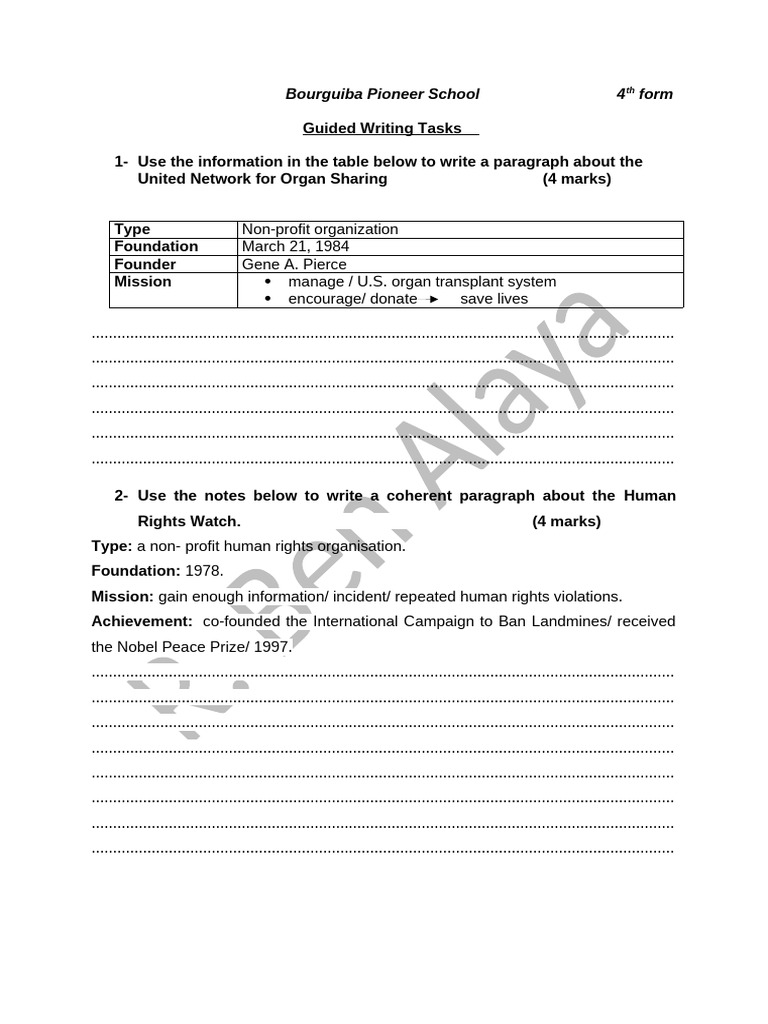 Guided Writing 4 Revision | PDF