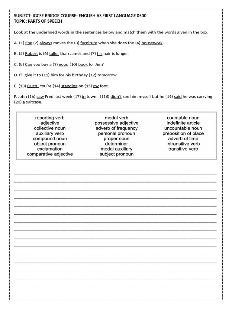 PARTS OF SPEECH | PDF | Part Of Speech | Morphology