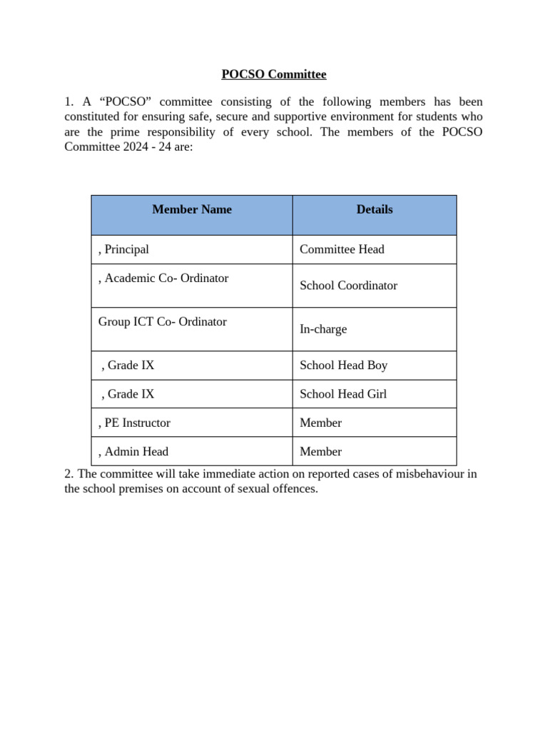 Commitees On POSCO | PDF | Wellness | Computers