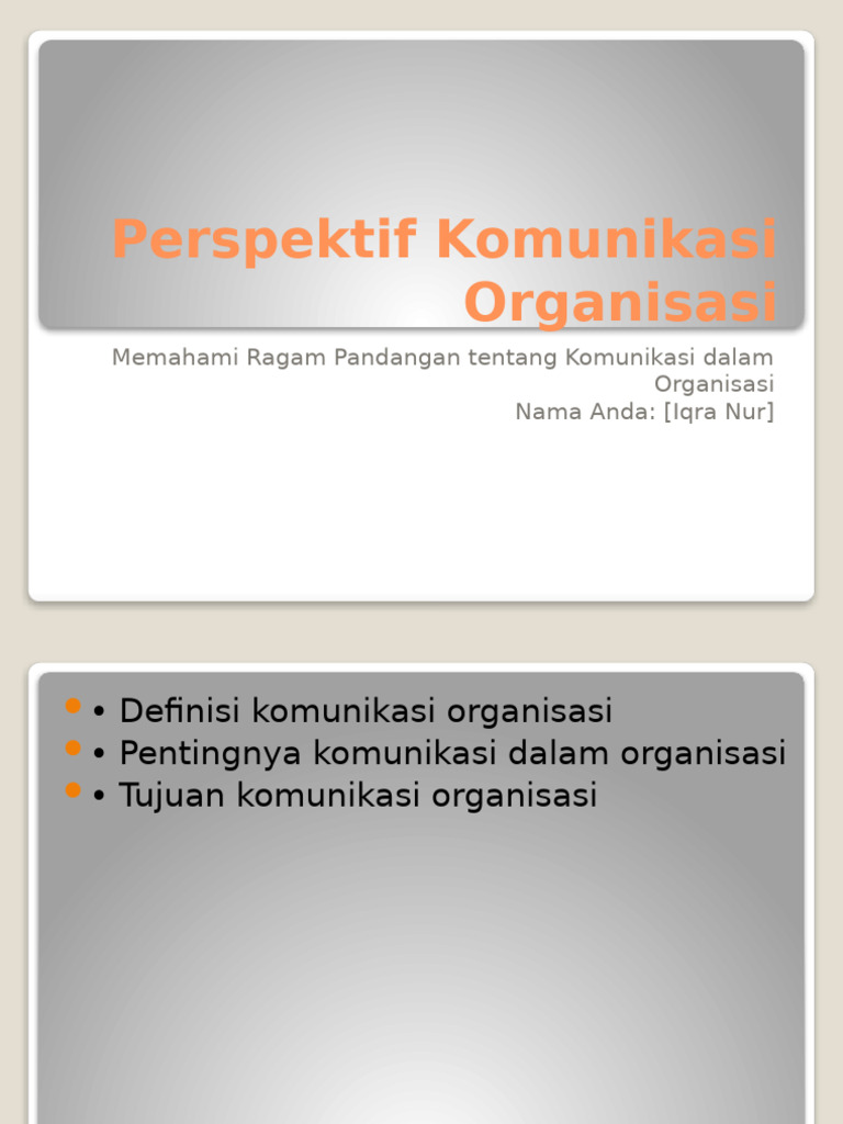 Struktur Perspektif Komunikasi Organisasi Pertemuan 3 | PDF | Karier & Perkembangan