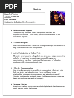 Class Representative Election Speech | PDF