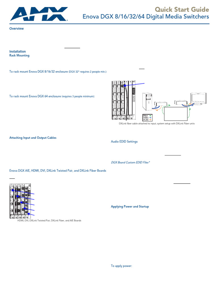 EnovaDGX 8 16 32 64.QuickStartGuide | PDF | Hdmi | Power Supply
