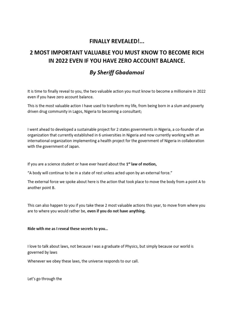 2 Values of the RICH | PDF | Law Of Attraction (New Thought)