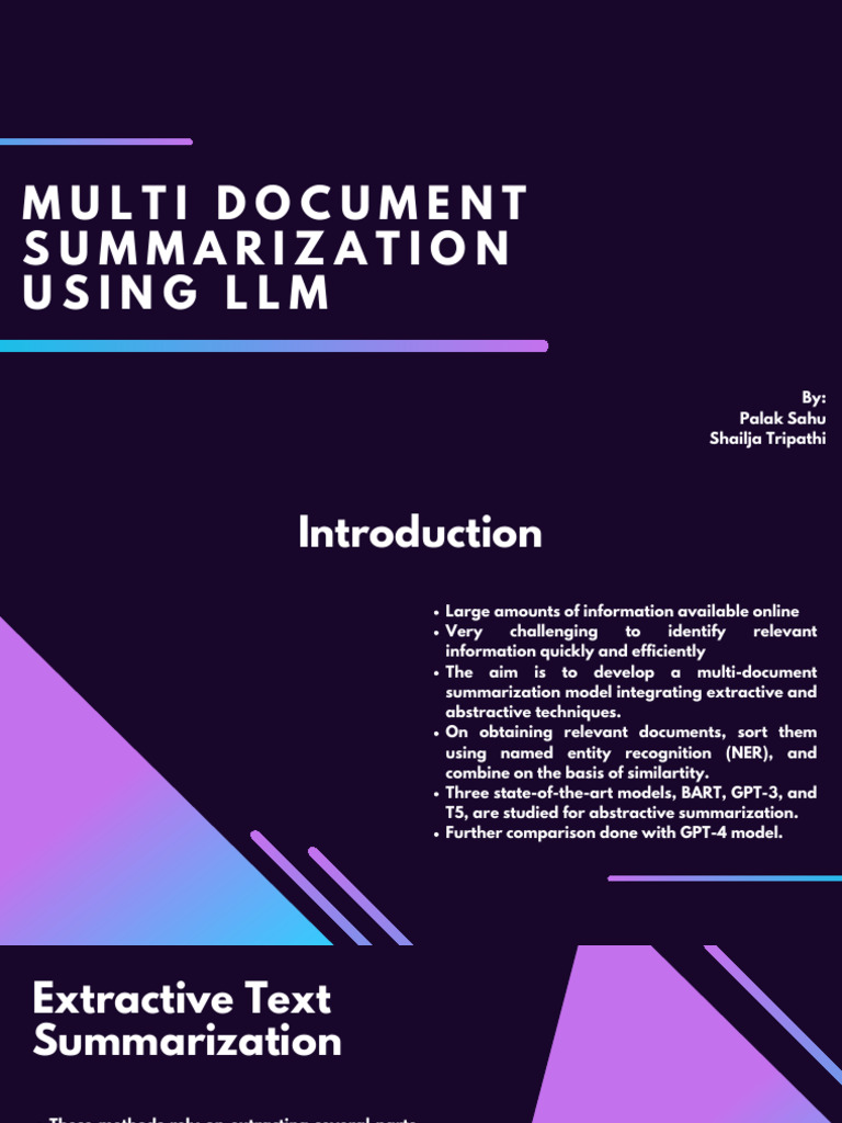 1701675348-Multi Document Summarization Using LLM | PDF | Applied Mathematics | Computational ...