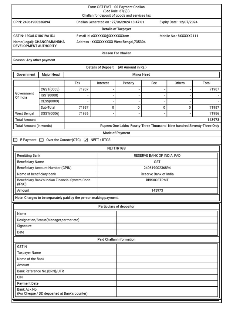 GST-CHALLAN-64 | PDF | Government Finances | Personal Finance
