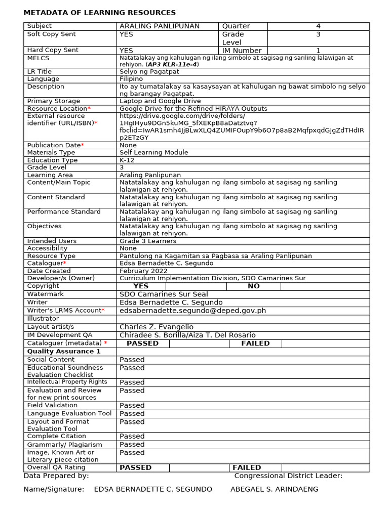 METADATA1 - Selyo NG Pagatpat | PDF | Computing
