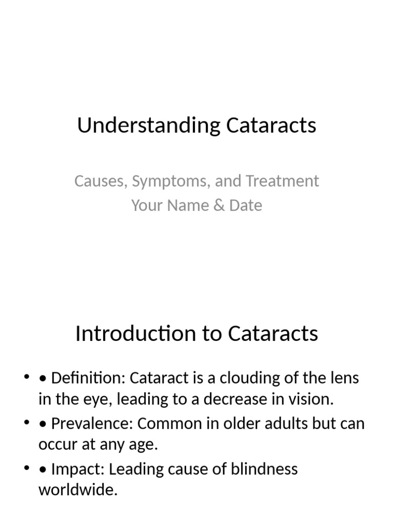 Cataract Presentation | PDF | Cataract | Causes Of Death