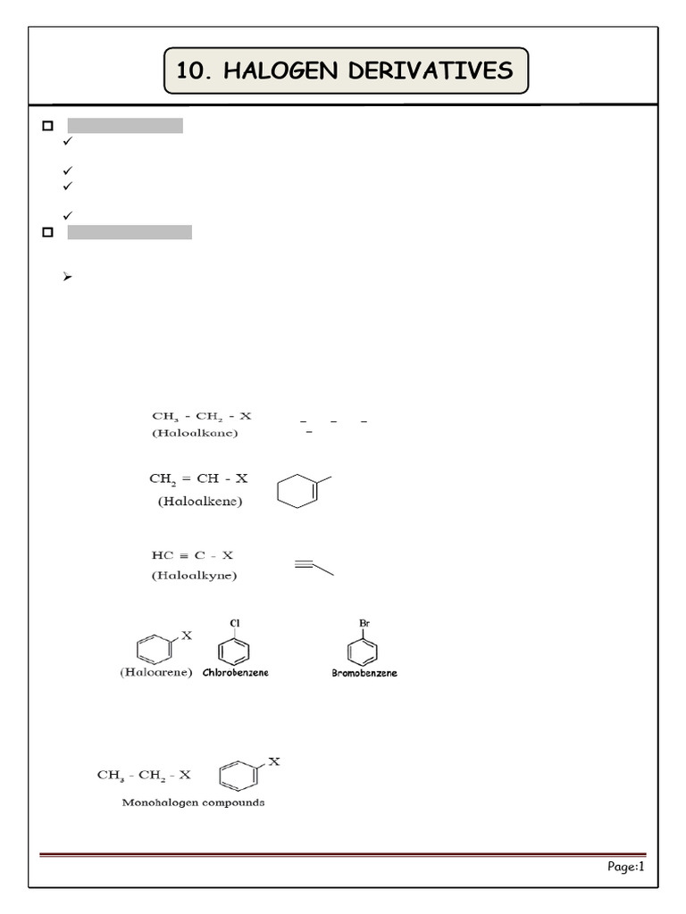 Halogen Derivative-1-1 | PDF | Chemical Polarity | Chemical Bond
