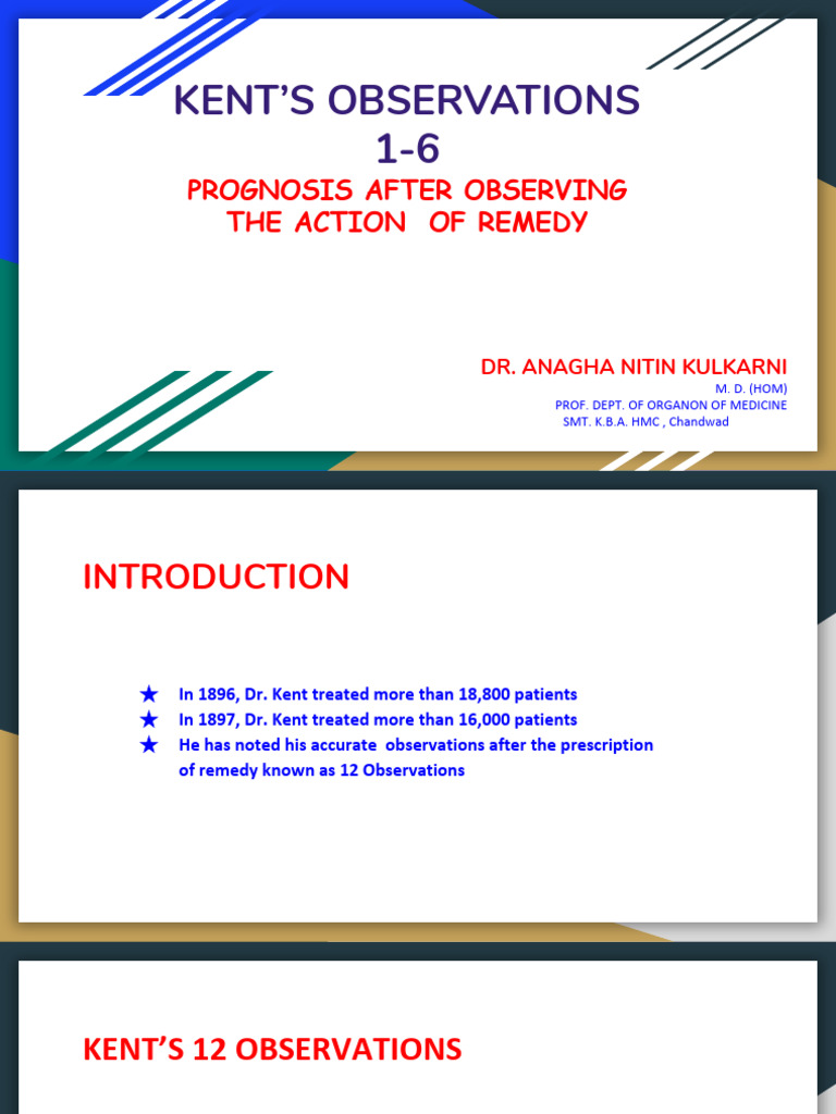 Kent's 12 Observations in Homeopathy | PDF | Homeopathy | Medical ...