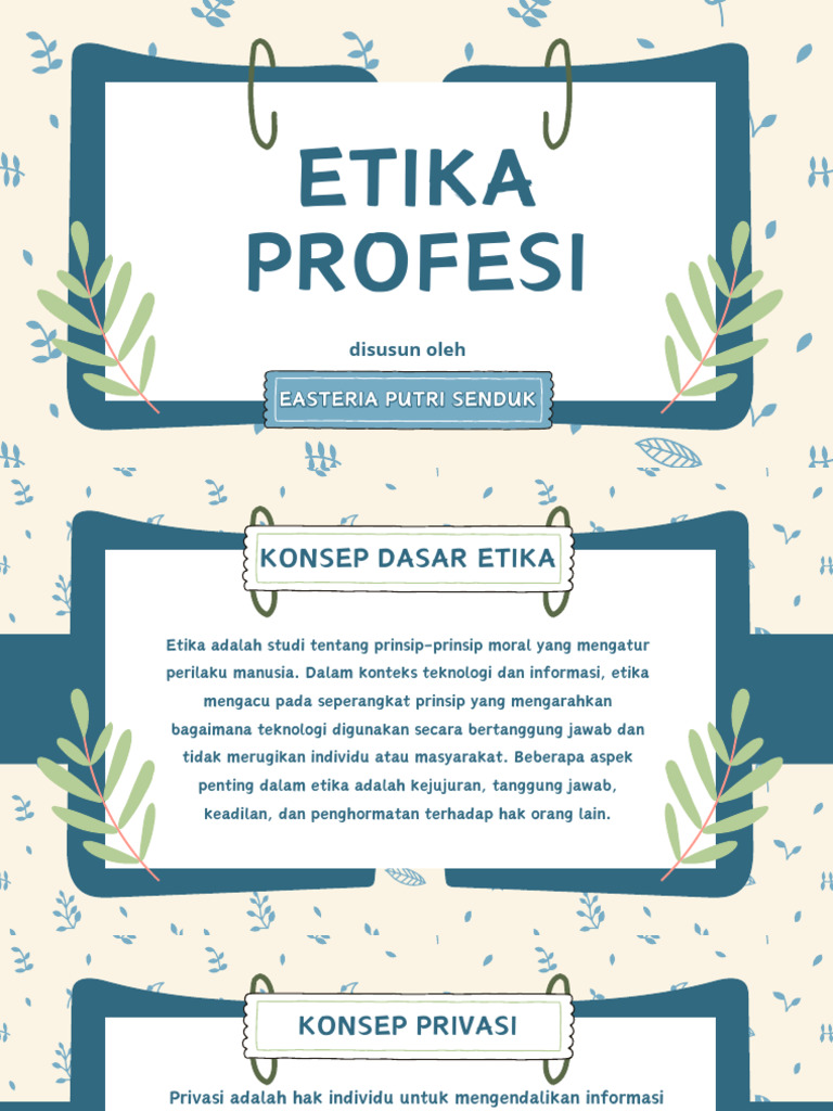 Etika Profesi (Easteria Senduk) | PDF | Ilmu Sosial | Sains & Matematika