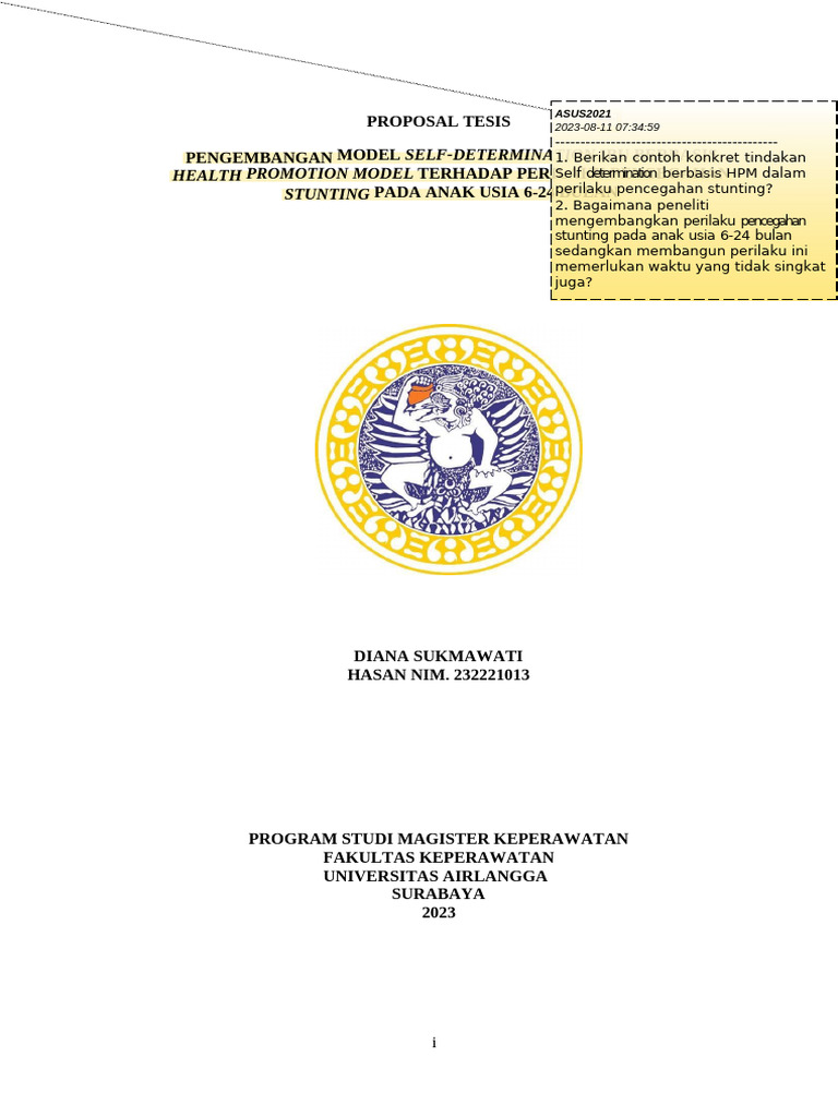 Proposal Tesis - DianaSukmawati - 232221013 - M16-1 | PDF | Kesehatan ...