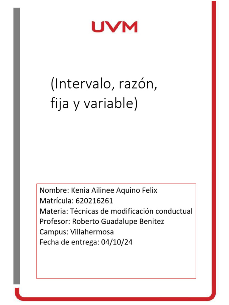 Intervalo, Razón, Fija y Variable | PDF