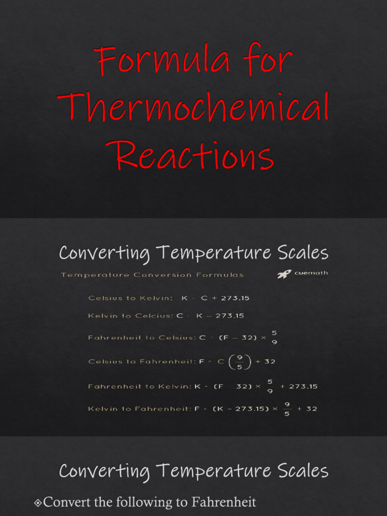 Thermochemical Reaction Calculations | PDF
