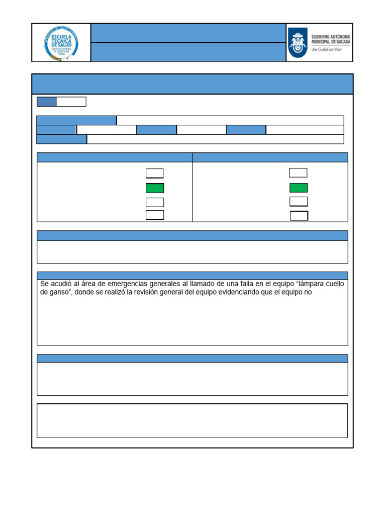 Reporte de Mtto Correctivo | PDF