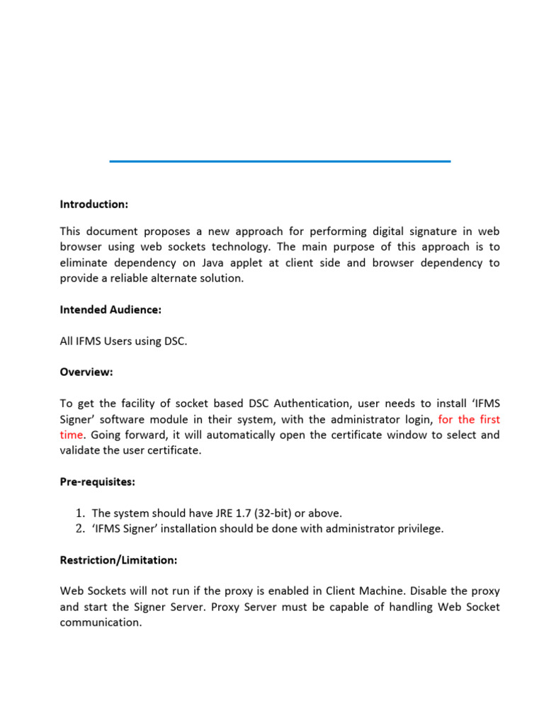 WBIFMS DSC Signer Installation Guide | PDF | Proxy Server | World Wide Web