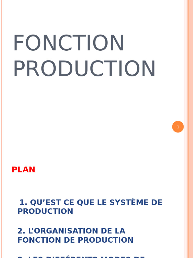 Fonction Production | PDF | Business | Logistique