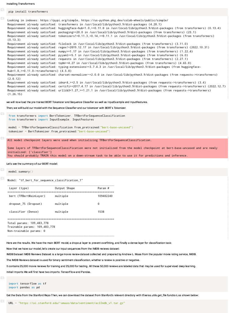 Exp 10 Sentiment Analysis BERT | PDF | Statistical Classification | Computer Programming