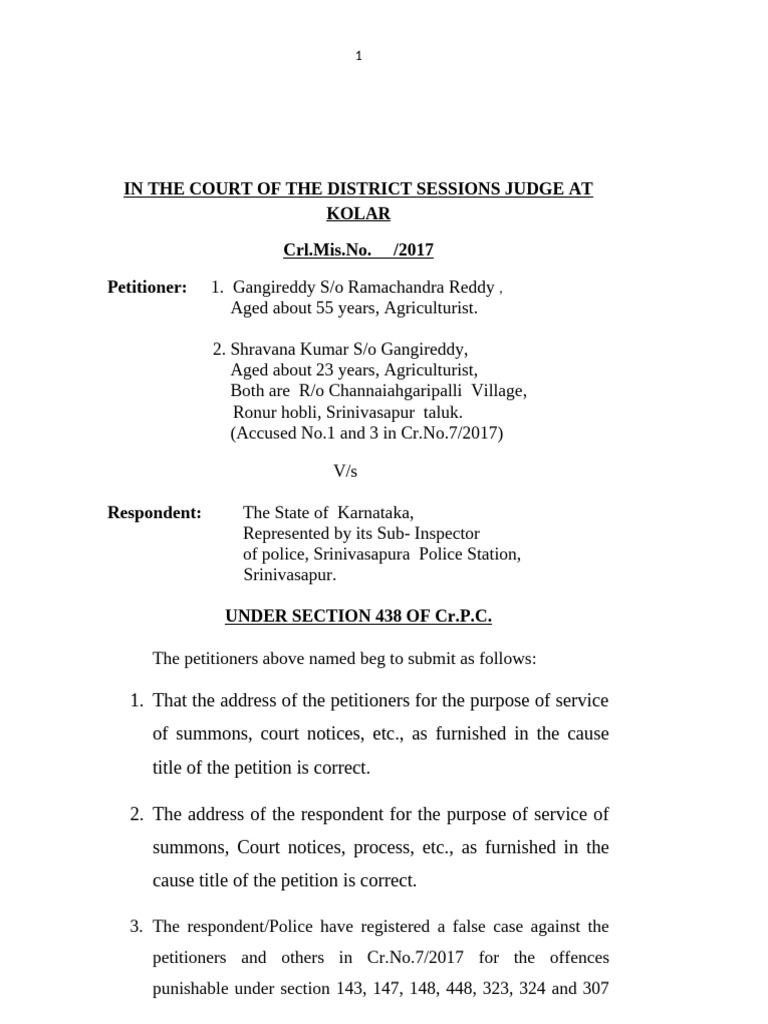 438 Anticipatary Bail Gangireddy and Another | PDF | Bail | Legal Action