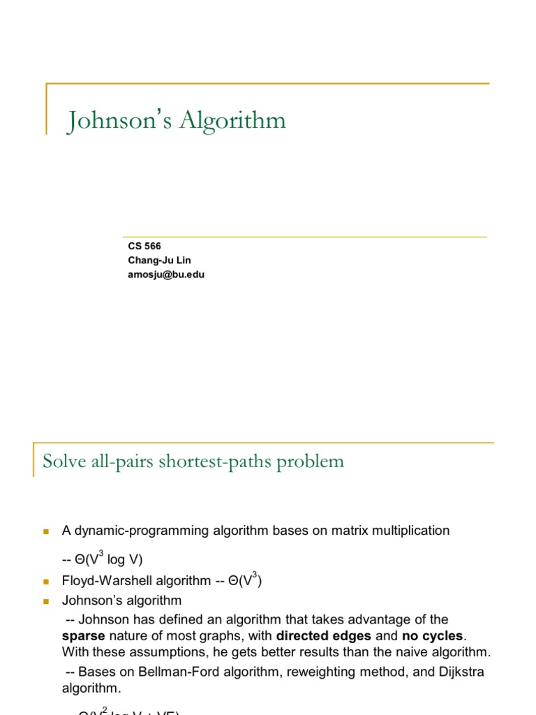 Johnson's Algorithm | PDF | Graph Theory | Teaching Mathematics