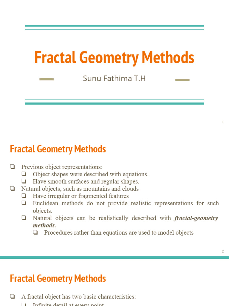 Fractal Geometry Methods | PDF | Fractal | Pattern
