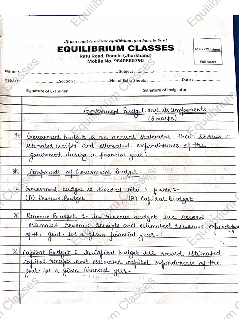 Government Budget Classwork | PDF