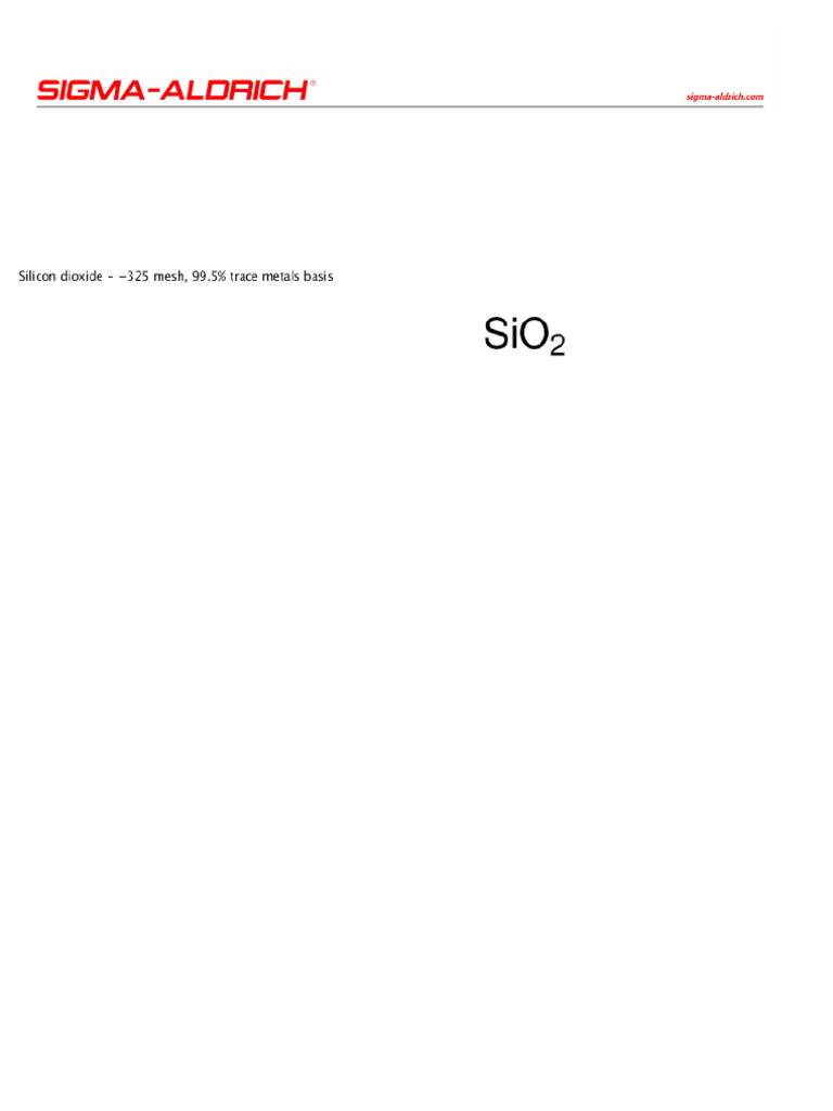 342890-BULK - ALDRICH - Silicon Dioxide | PDF | Chemical Elements ...