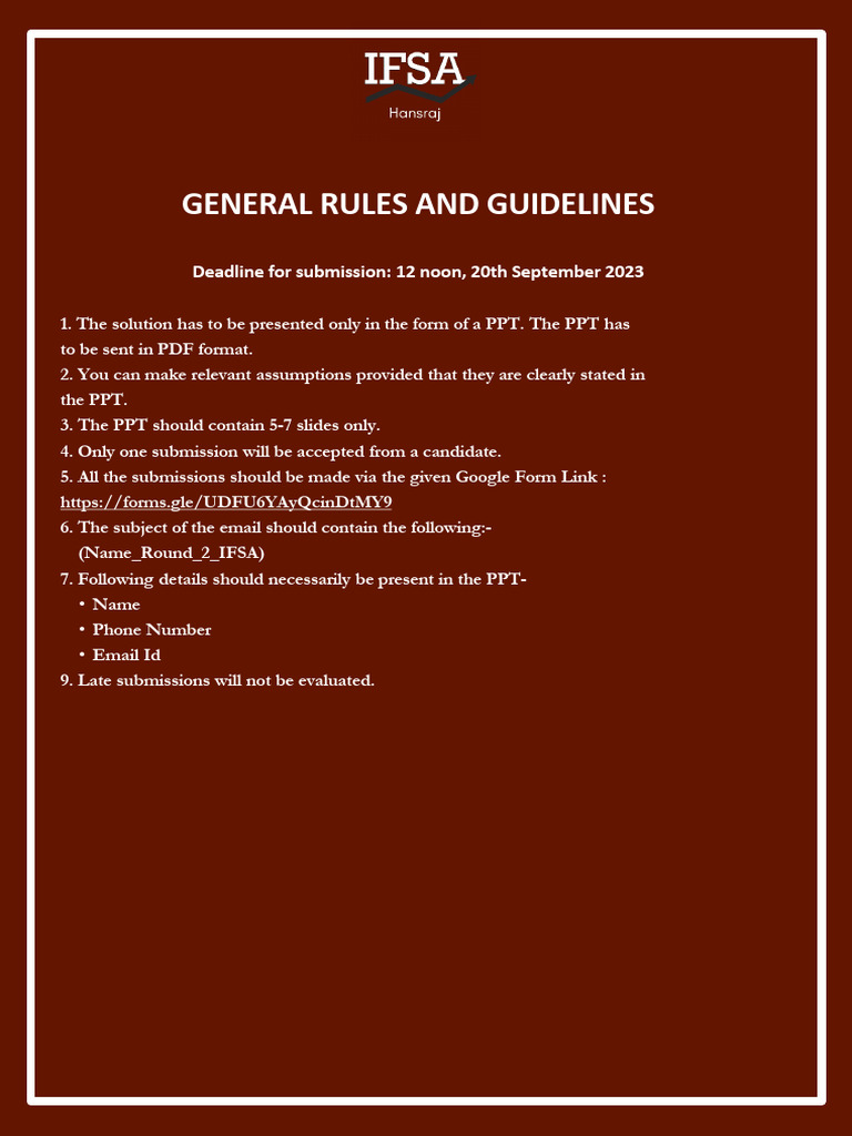 IFSA Round 2 Case - 2023 | PDF