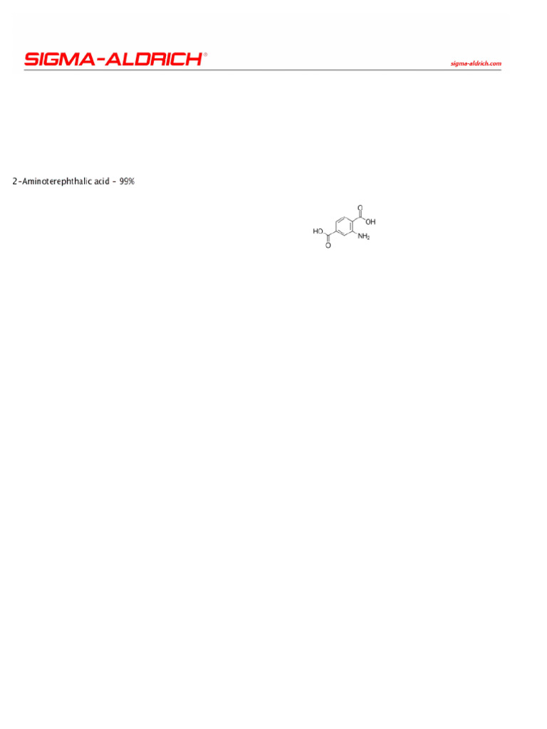 381071-BULK - ALDRICH - 2-Amino Terephthalic Acid | PDF