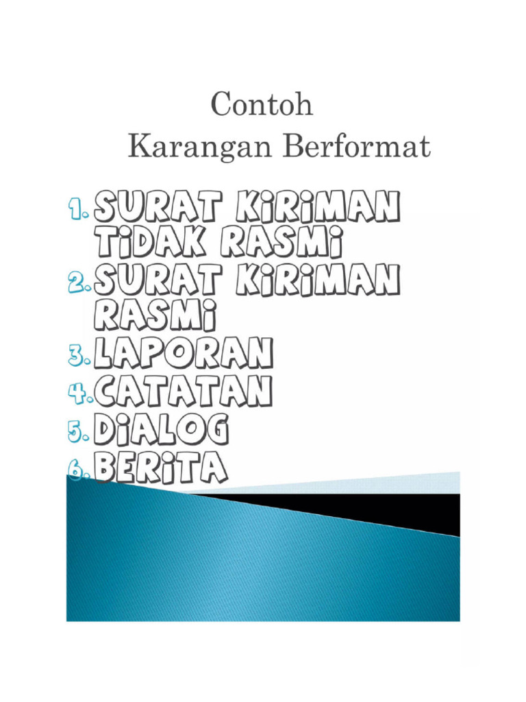 Bahasa Melayu SPM Karangan Format | PDF