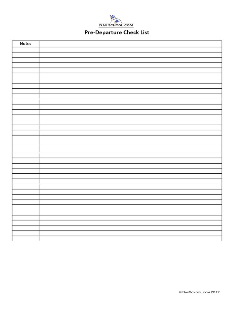 Pre Departure Check List Pack | PDF | Yacht