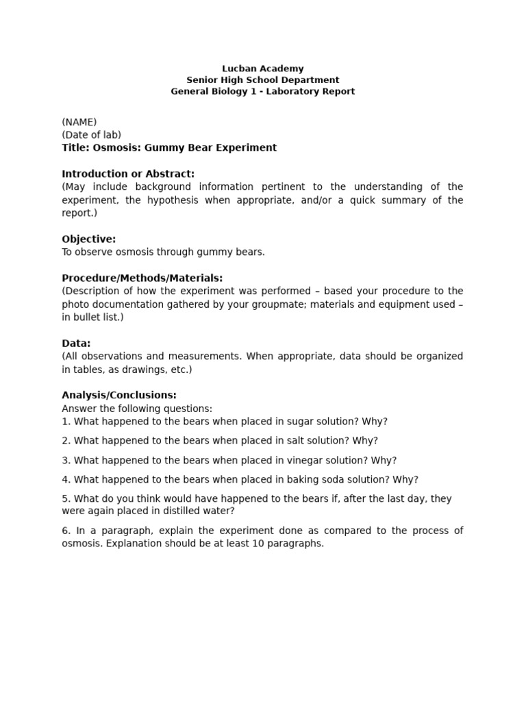Lab Report Template 2 | PDF | Science & Mathematics