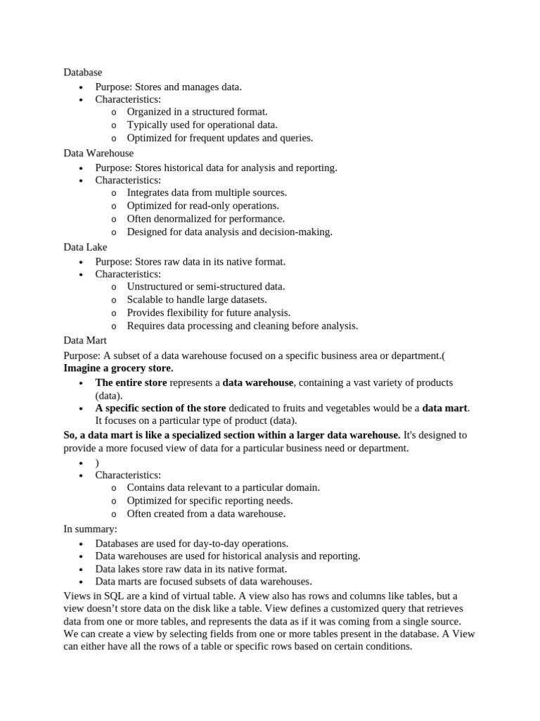 Database | PDF | Databases | Data Warehouse Database | PDF | Databases | Data Warehouse