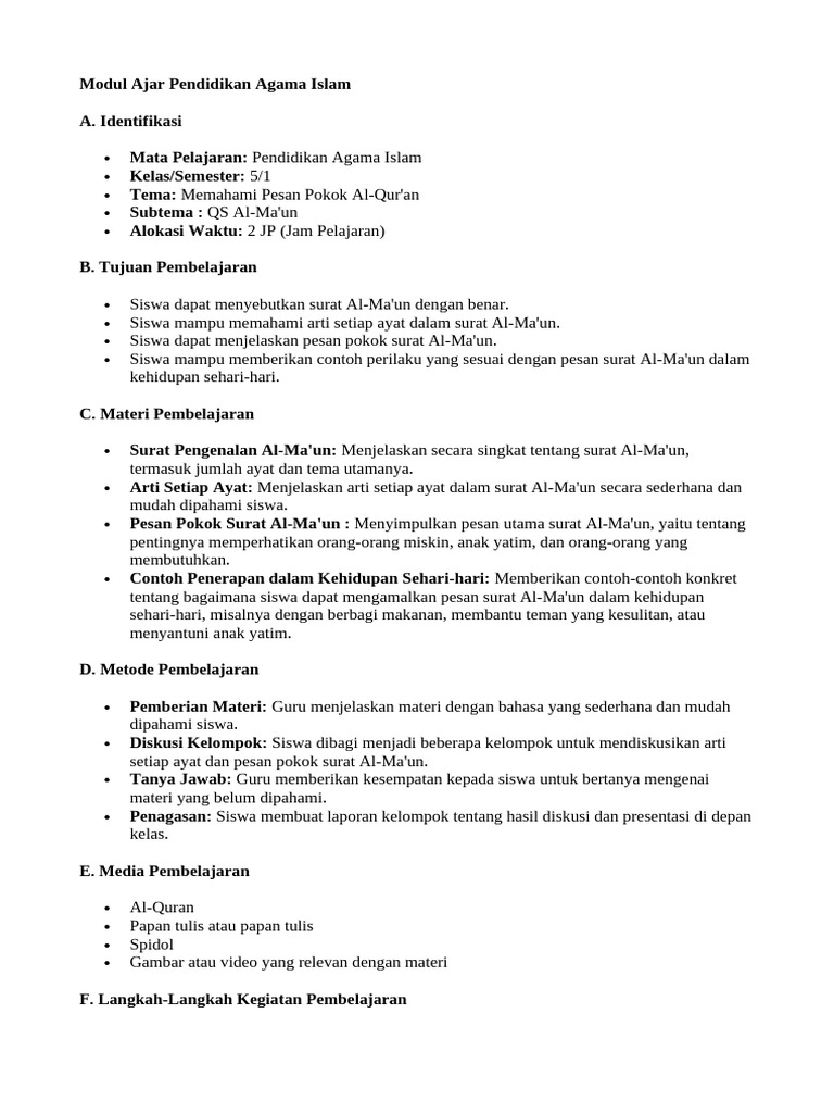 Modul Ajar Pendidikan Agama Islam | PDF | Karier & Perkembangan