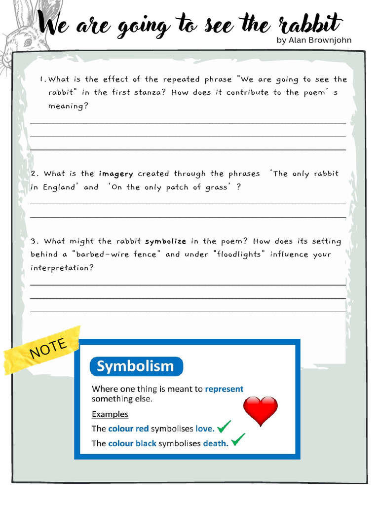 Analysis of "We Are Going to See the Rabbit" | PDF | Poetry