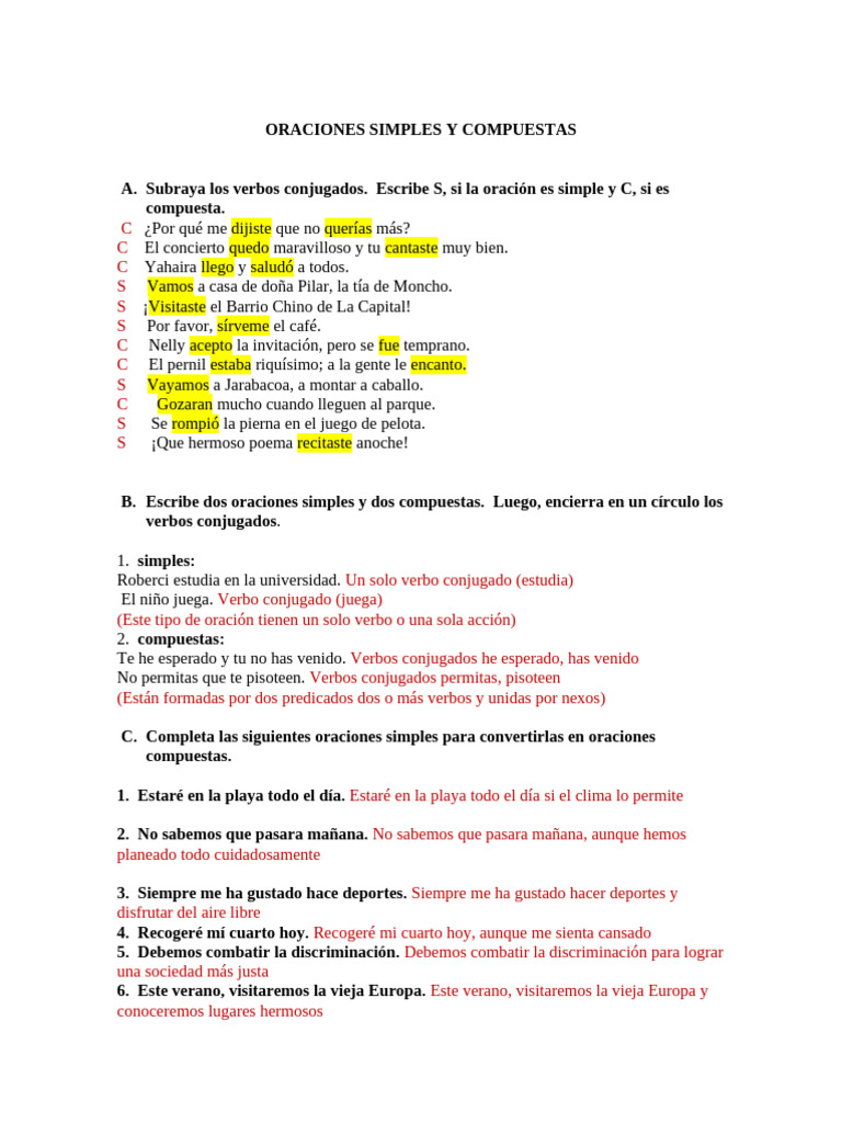 Let 113 Unidad V Ejercicios 3 | PDF | Verbo