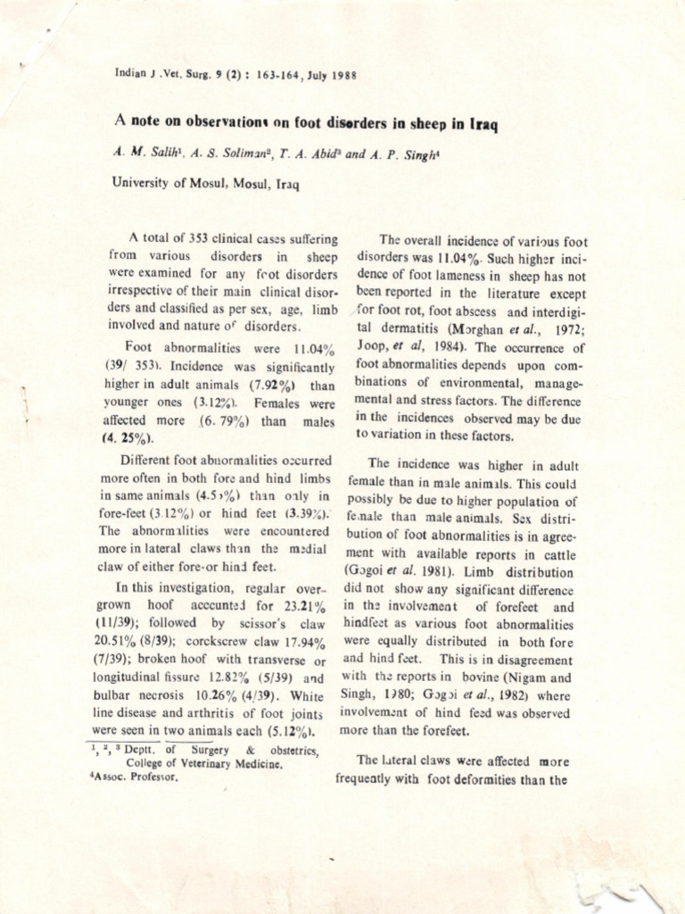 7-A Note On Observation On Foot Disorder | PDF