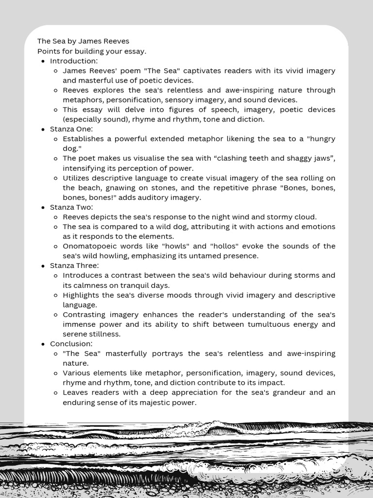 Poetic Devices in "The Sea" by Reeves | PDF | Classics