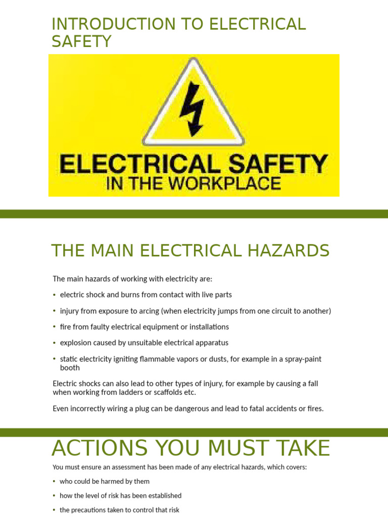 Electrical Safety Guidelines and Hazards | PDF | Electrical Connector ...