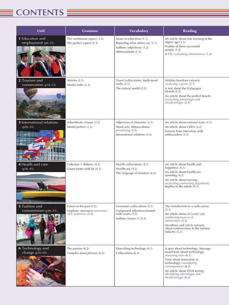 New Language Leader ADV - Contents | PDF | Verb | English Language