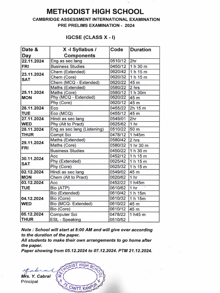 Pre Prelims Cambridge X-I - 2024-25 | PDF | Science & Mathematics | Computers