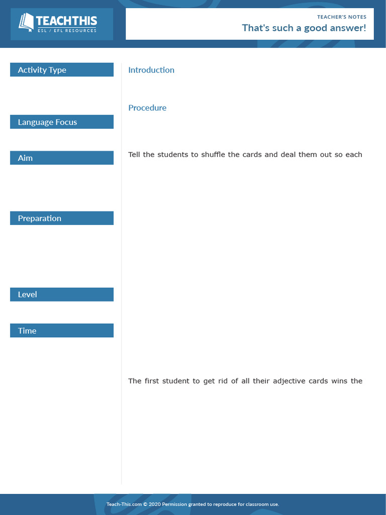Thats Such A Good Answer | PDF | Adjective | Noun