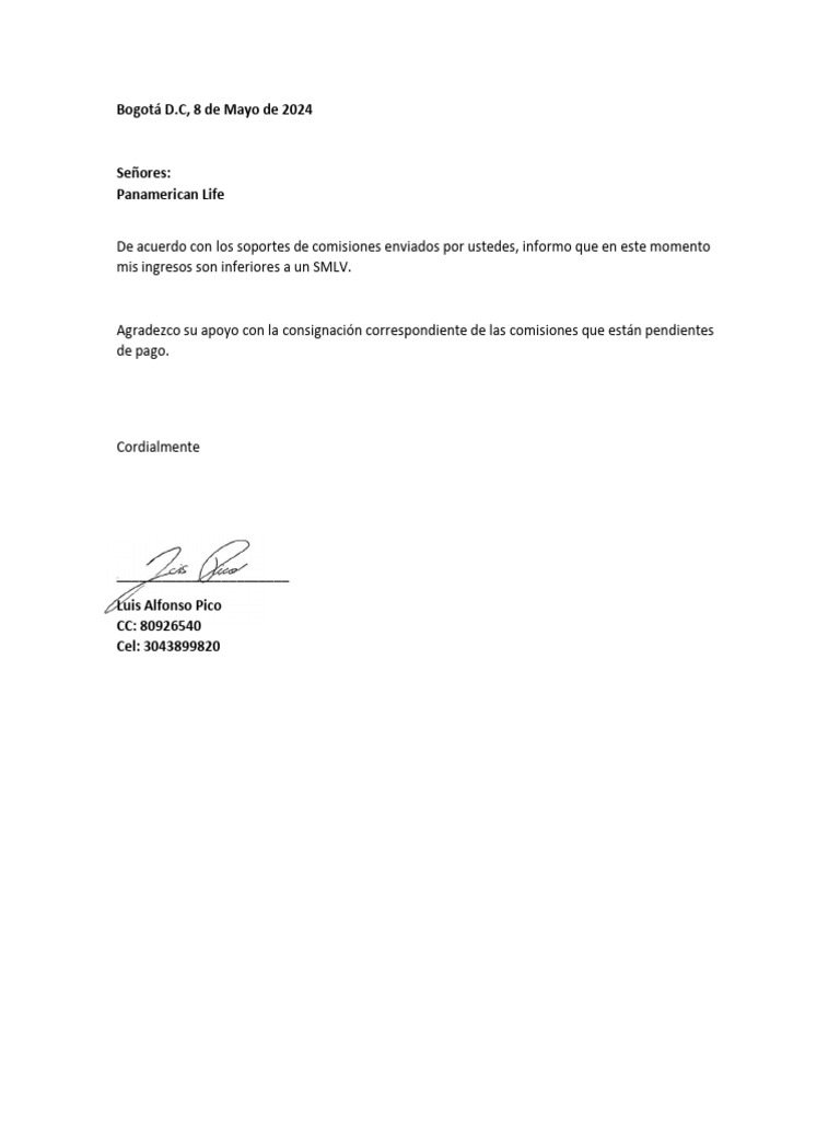 Carta Panamerican Life | PDF | Negocios